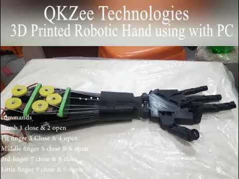 3D Printed Robotic Hand using Arduino Microcontroller| QKZee ...