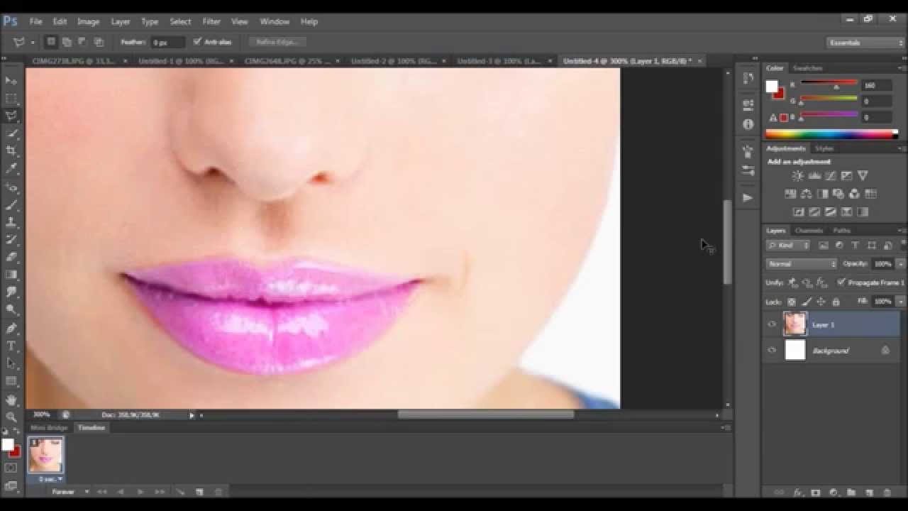 How to change lip color in photoshop cs6 tutorial - YouTube