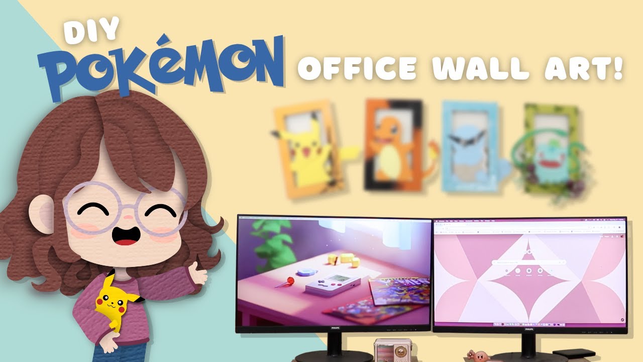 I Made DIY Pokémon Wall Art For My Office | Themed Paper Craft Art ...