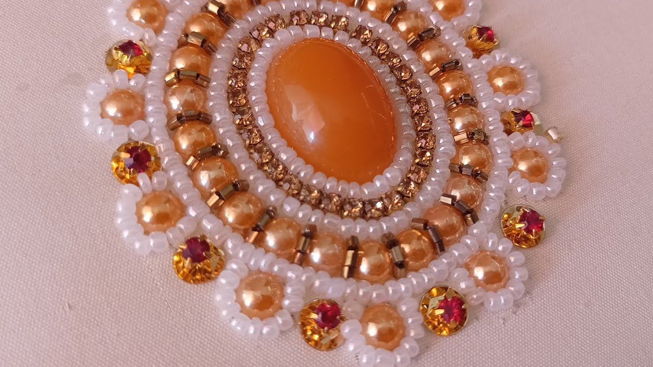 beautiful stones work | hand embroidery work | Magical hand. - YouTube