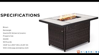 785 0311 000 Installation video for Outdoor 43 50,000 BTU Gas Fire Pit Table