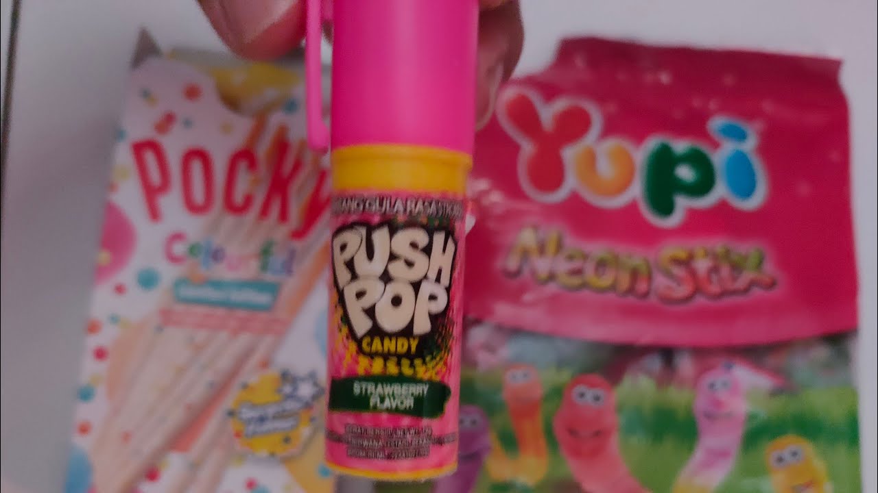 PUSH POP CANDY | GIZO | POCKY KOLORFUL | YUPI | video Bellany - YouTube