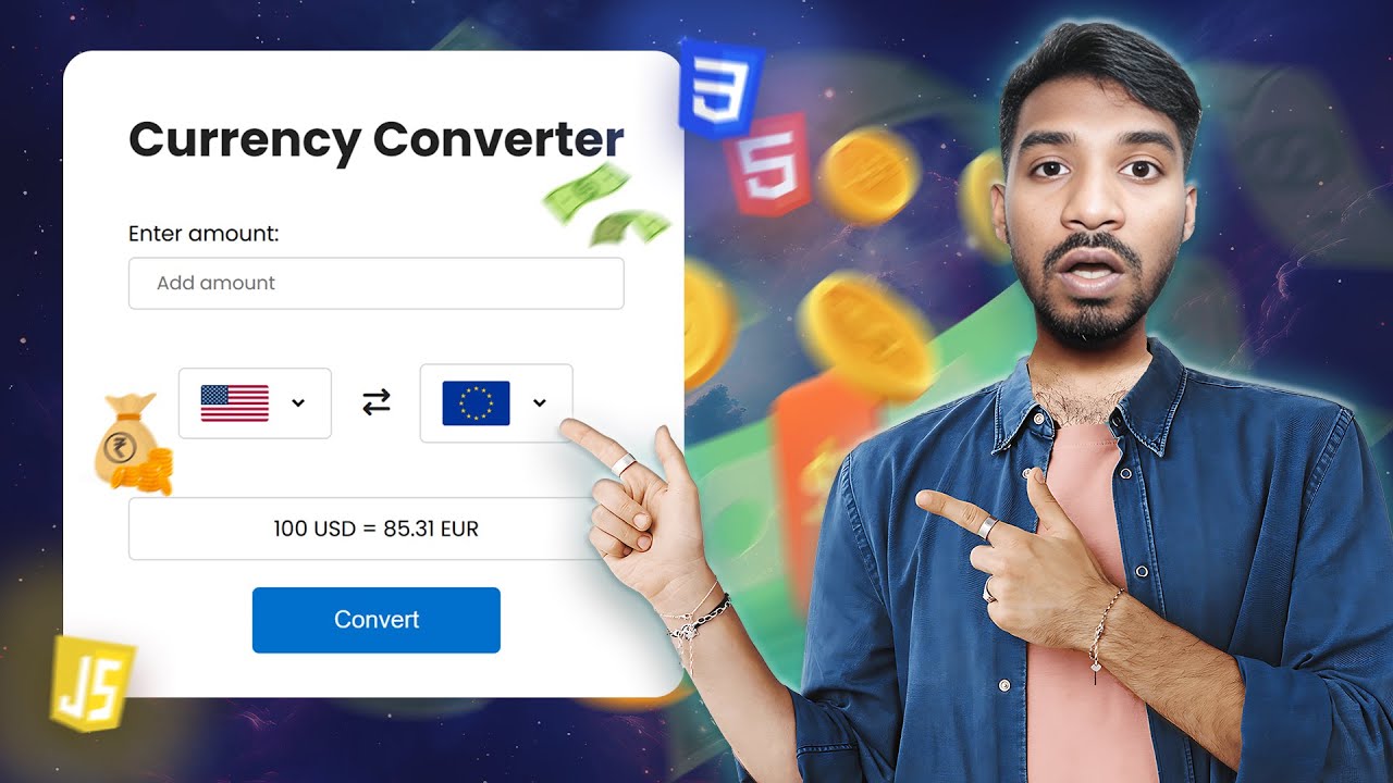 Build a Currency Converter App with JavaScript & API - YouTube