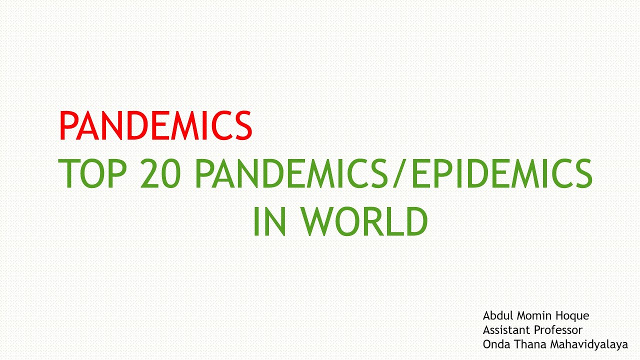 Top 20 Pandemics/Epidemics in World - YouTube