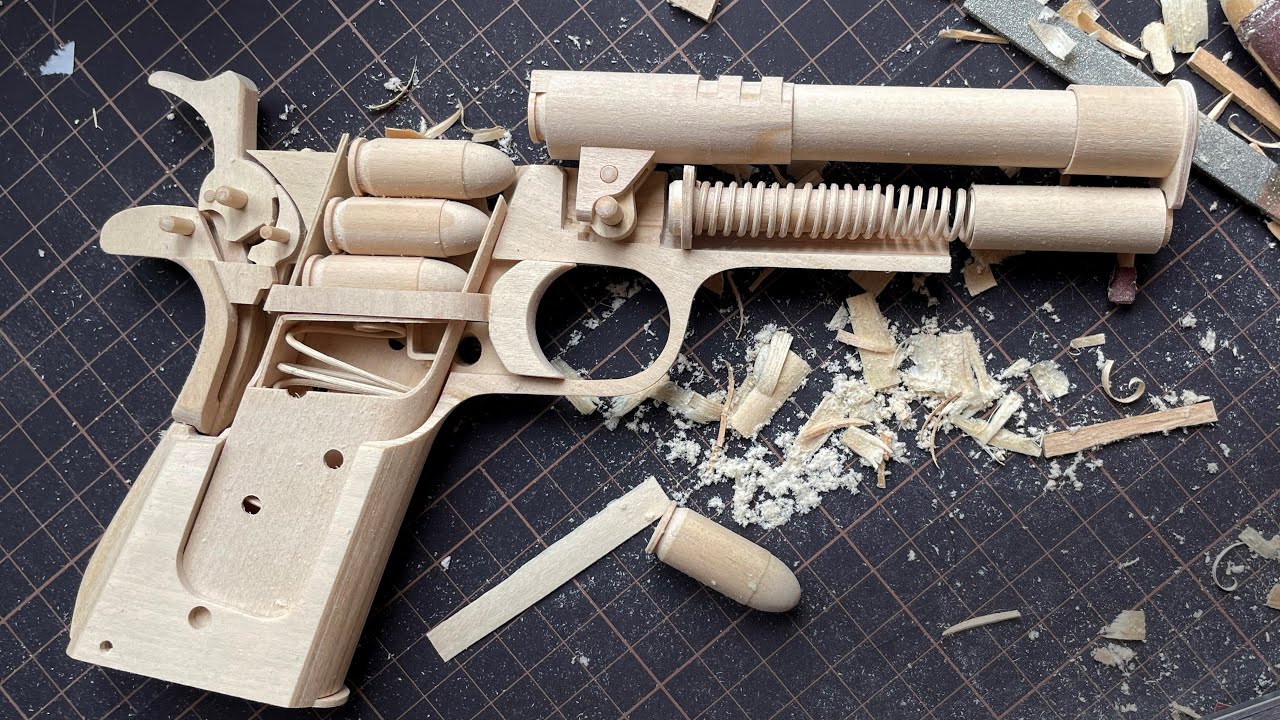 How To Make Wooden Gun Colt 1911 - Episode 4 - Barrel Rifling - YouTube