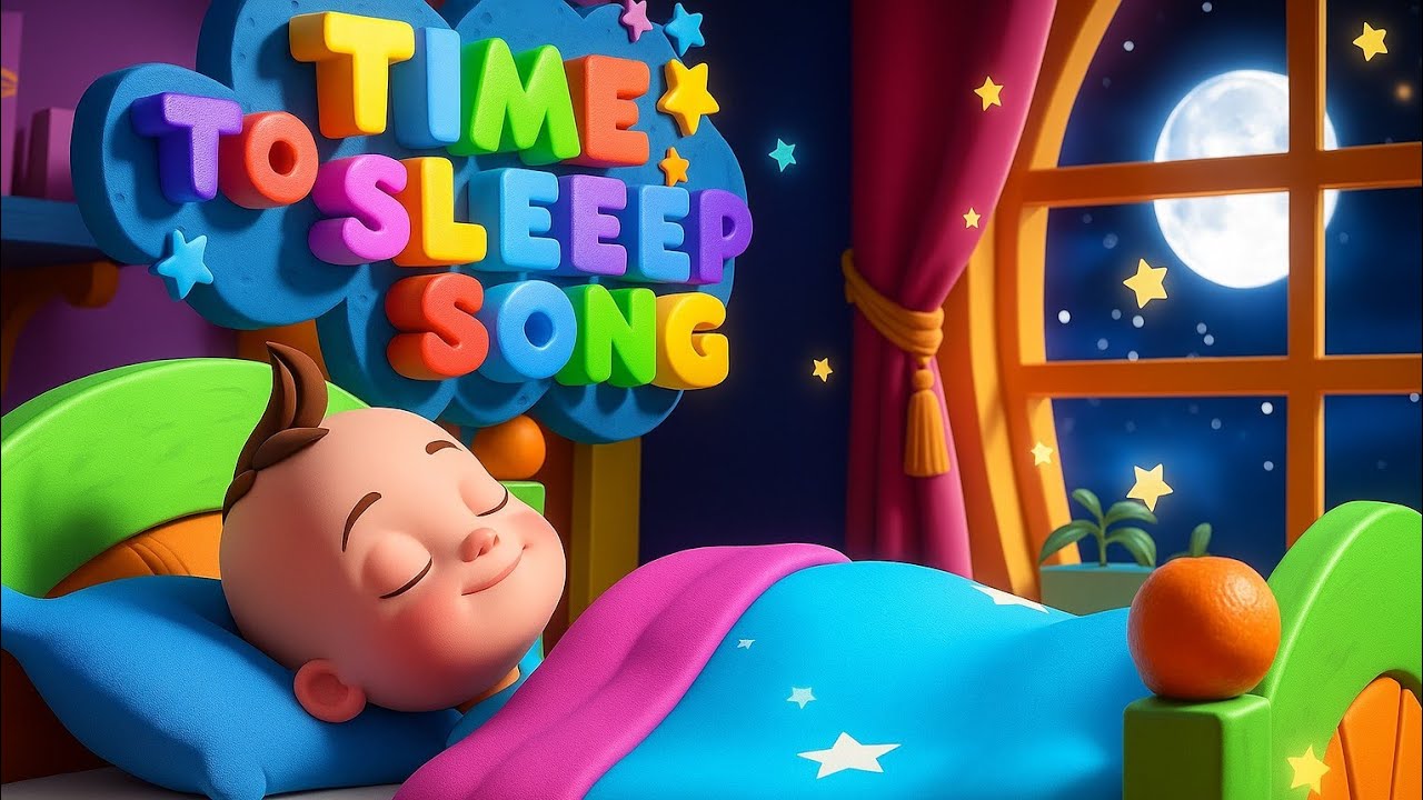 🌙 Time to Sleep Nursery Rhyme for Kids | Relaxing Goodnight song for ...