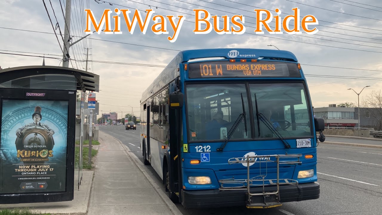 Mississauga MiWay 101 Dundas Express Bus Ride From Kipling Terminal to ...
