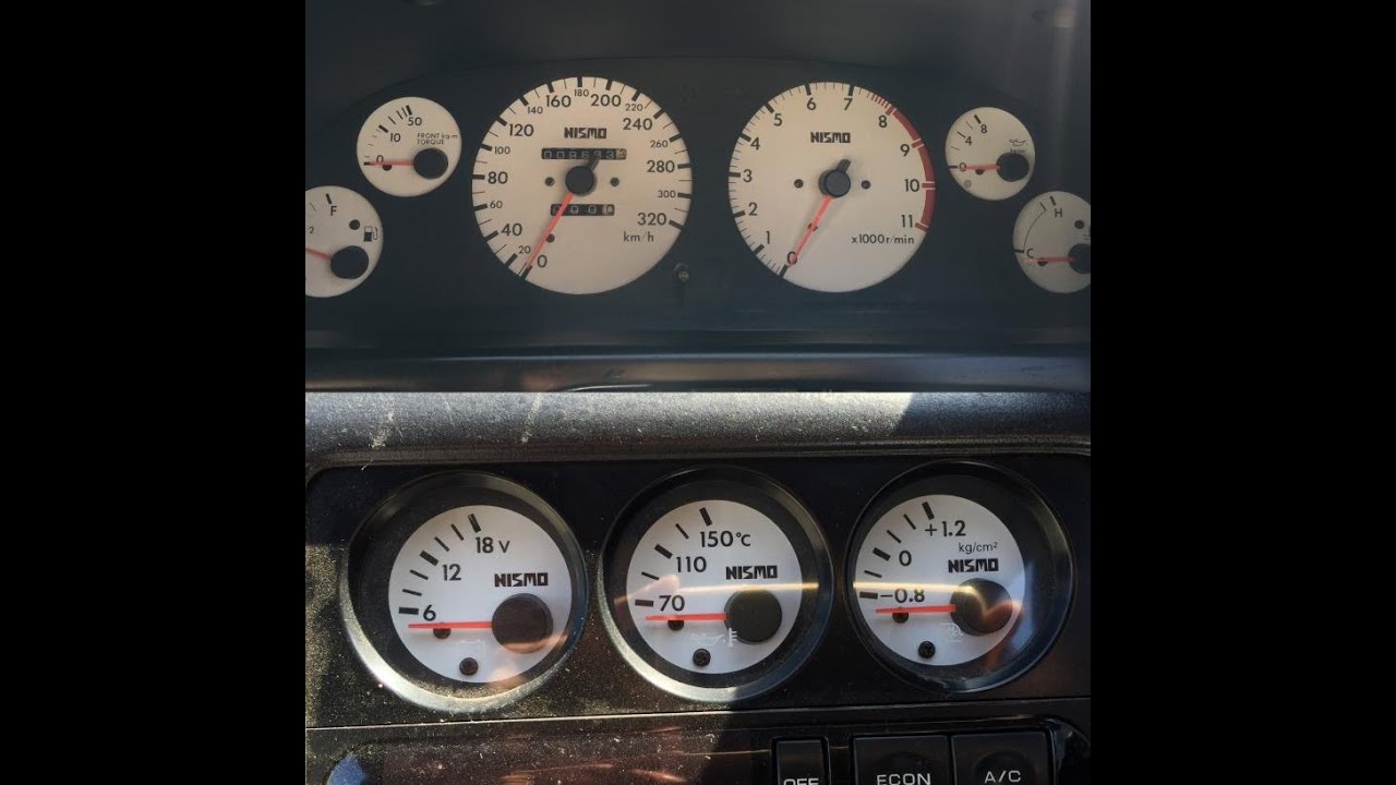 Nissan skyline R32 GTR, cluster NISMO 320 km/h white face, - YouTube