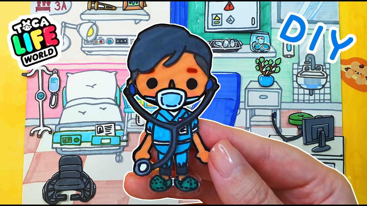 Toca life Hospital 🏥 How To draw Tutorial DIY Paper Quiet Book - YouTube