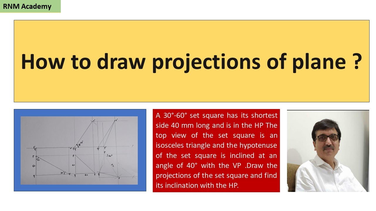 How to draw the projection of plane (60-30 set square) ? | RNM Academy ...