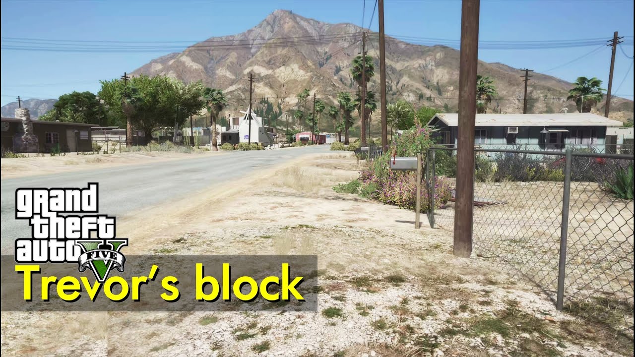 Trevor's neighborhood block (Sandy Shores) | Just Walking | GTA V - YouTube
