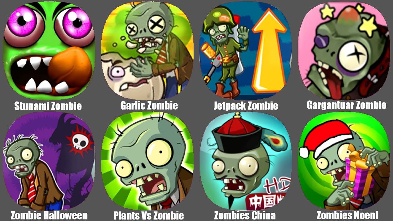 Stunami Zombie,Garlic Zombie,Jetpack Zombie,Gargantuar Zombie,Zombie ...