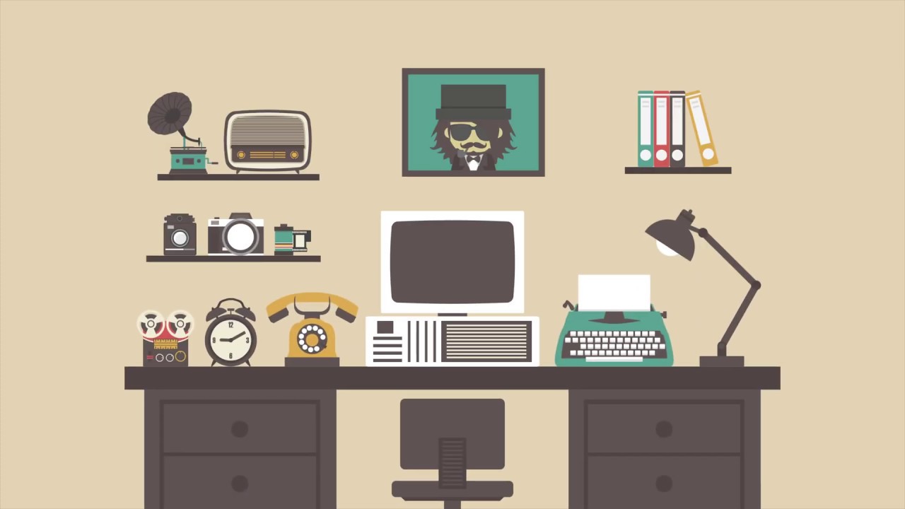 Retro workspace animation video - YouTube