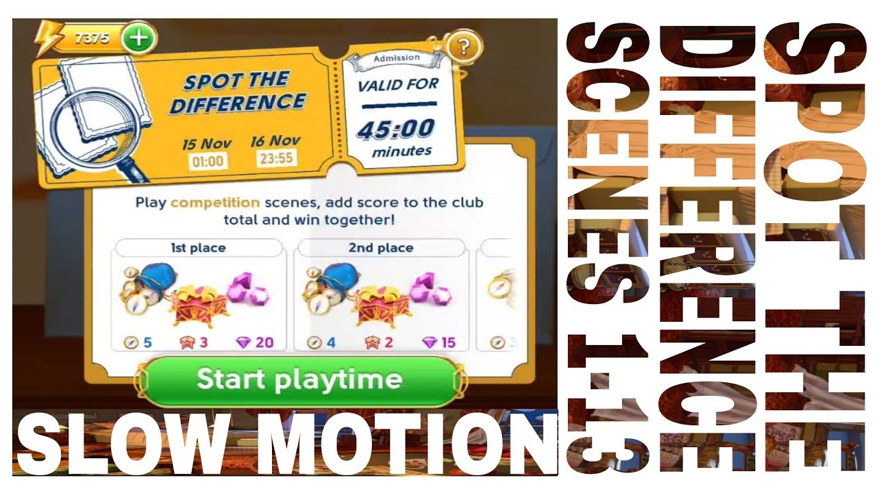 JUNE'S JOURNEY SPOT THE DIFFERENCE COMPETITION SLOW MOTION 15NOV22 ...