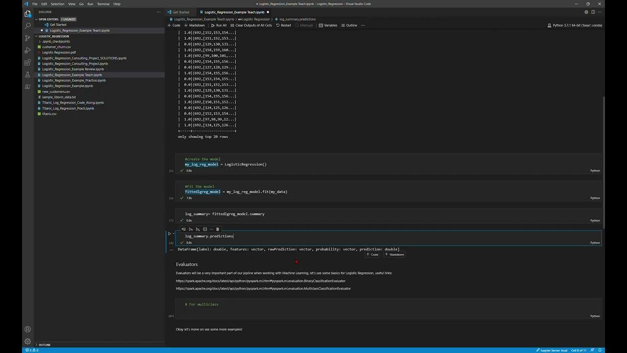 Logistic Regression Example Teach ipynb Logistic Regression Visual Studio Code 2021 10 29 09 44 ...