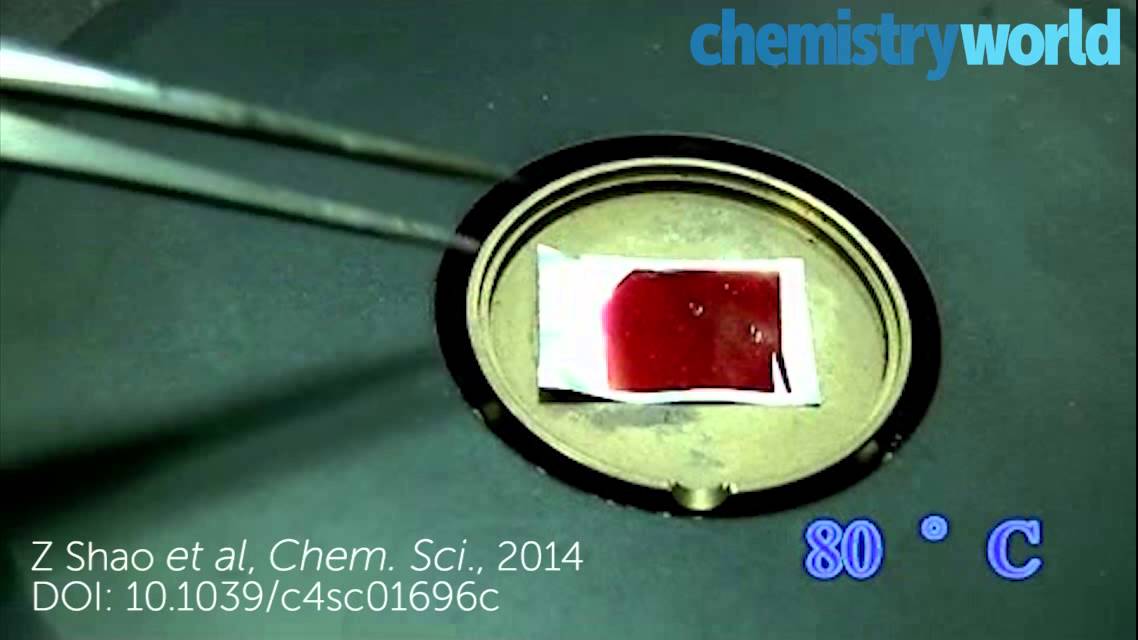 Polymer changes colour in the heat of the moment - YouTube