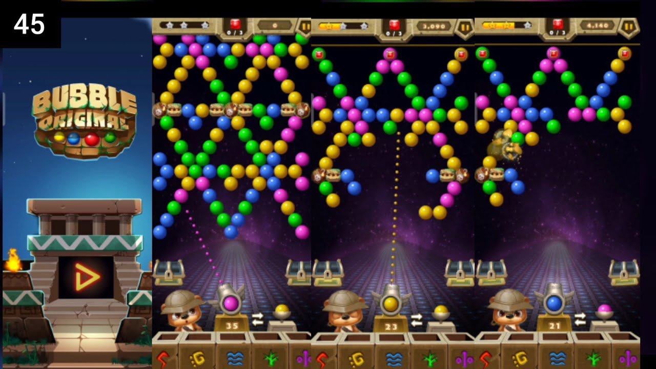 45, BUBBLE SHOOTER ORIGINAL, Mobile game gameplay, Android game ...