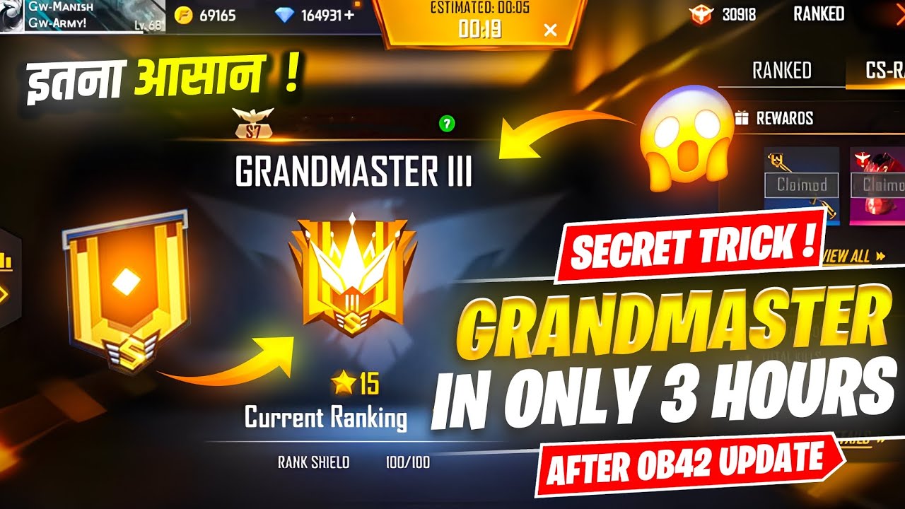 Secret Trick To Push Grandmaster In Only 3 Hours After OB.42 Update😍🔥 ...