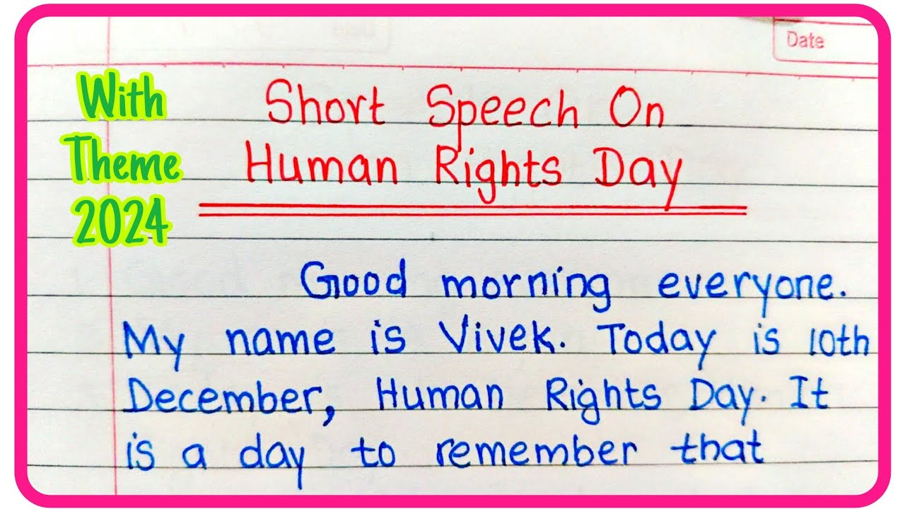 Short Speech on Human Rights Day 2024 | Human Rights Day Speech in ...