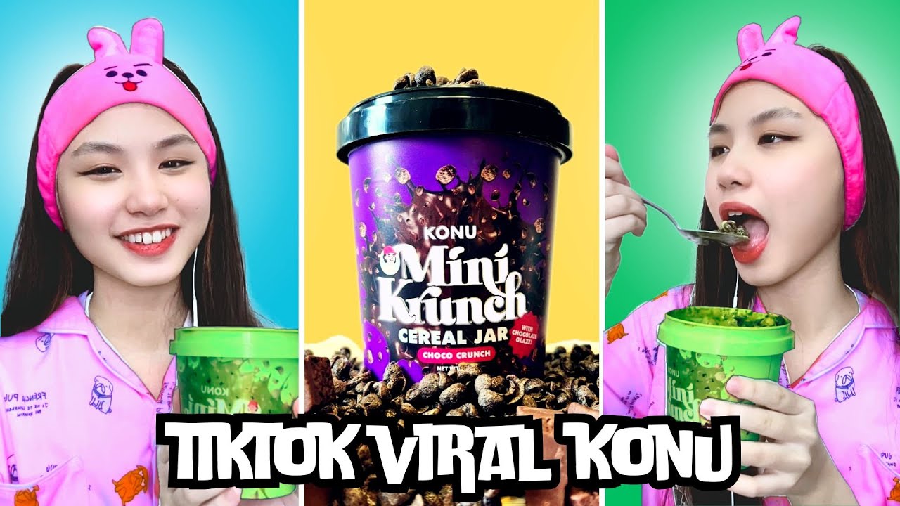 TRYING TIKTOK VIRAL KONU MINI CRUNCH IN MATCHA FLAVOR YUM OR YUCK ...