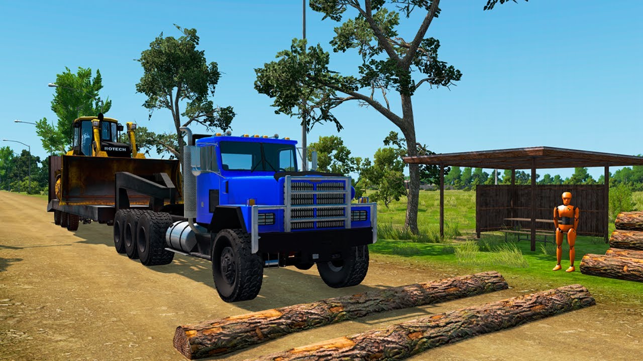 Trucks vs Fallen Tree #2 | BeamNG.Drive - YouTube