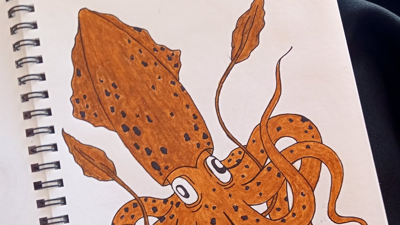 Tutorial menggambar monster laut || squid monster #youtube #viral #art ...