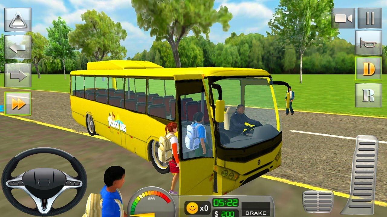 Schoolbus Driver 3D SIM gameplay / android Schoolbus game - bus game - YouTube