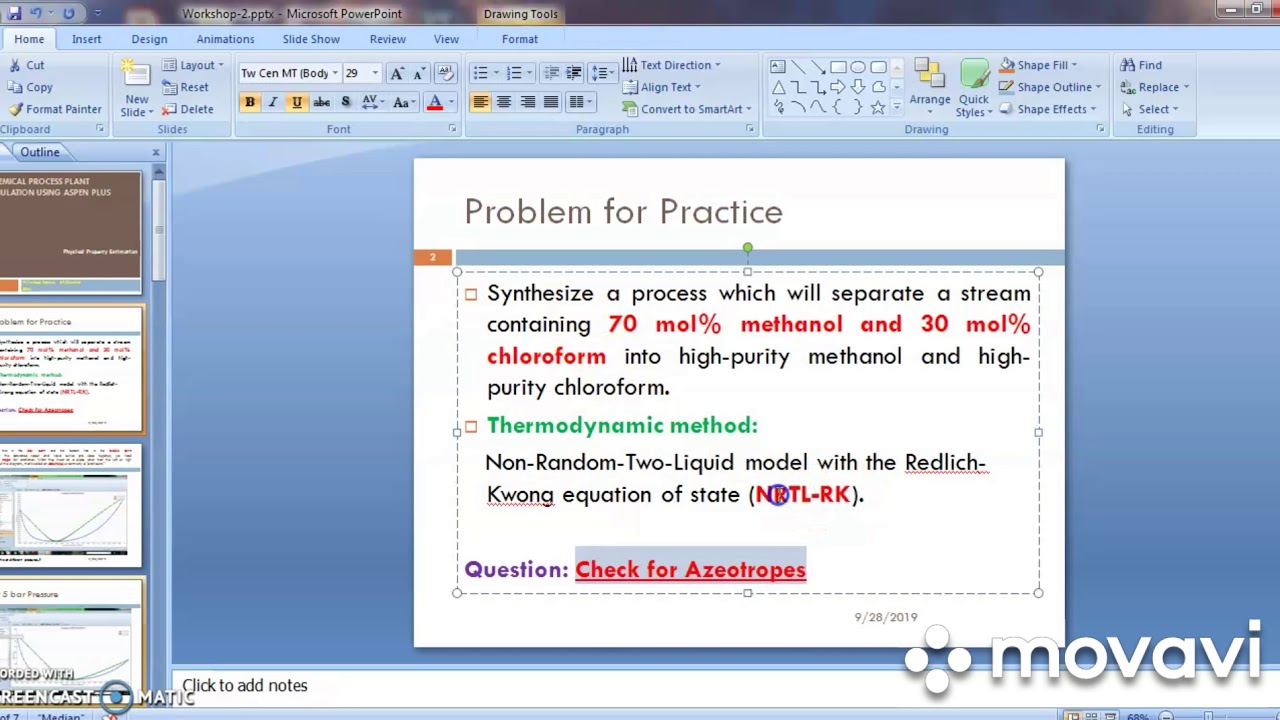 Aspen-how to check for azeotrope formation - YouTube