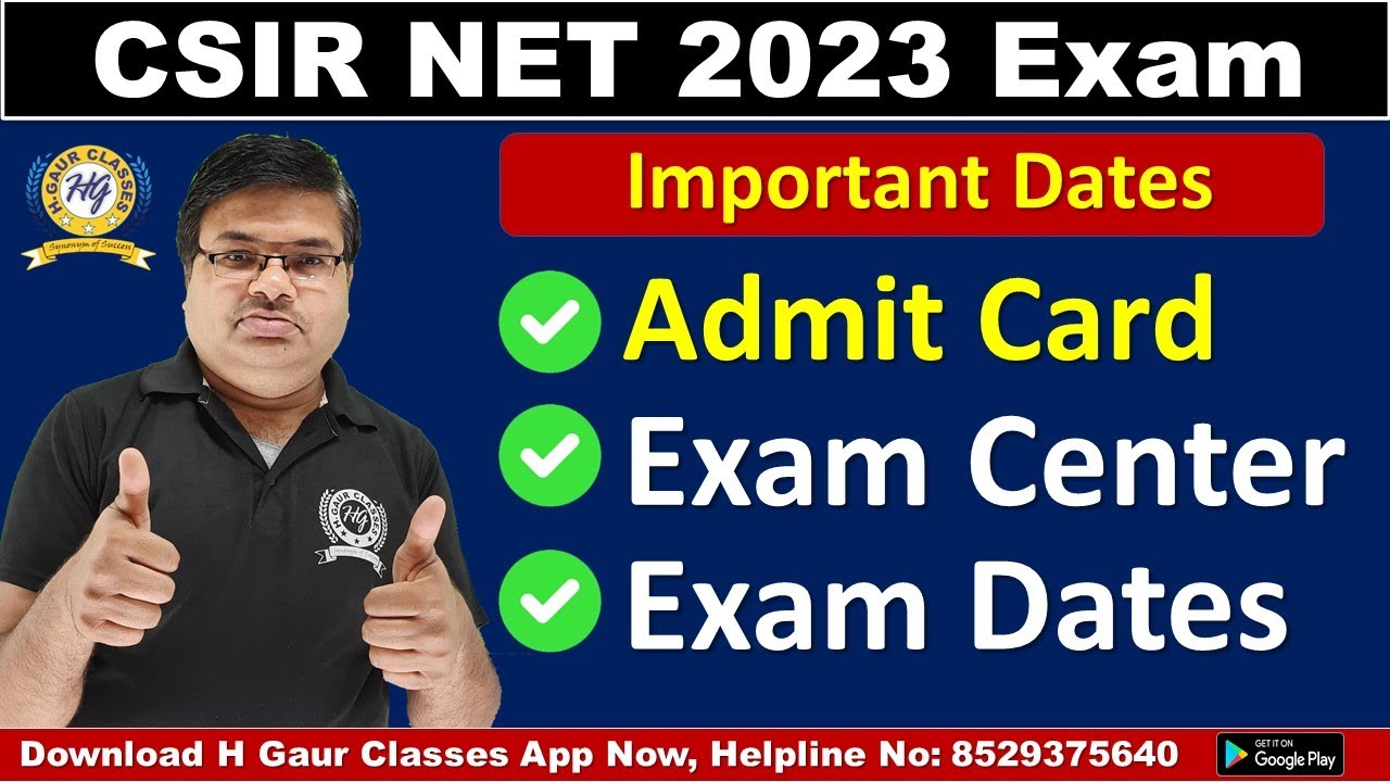 CSIR NET Admit Card, Exam Dates | Center Update | Important Update ...