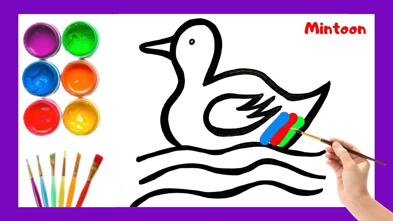 How to draw duck 🦢 | drawing coloring and painting for kids and ...