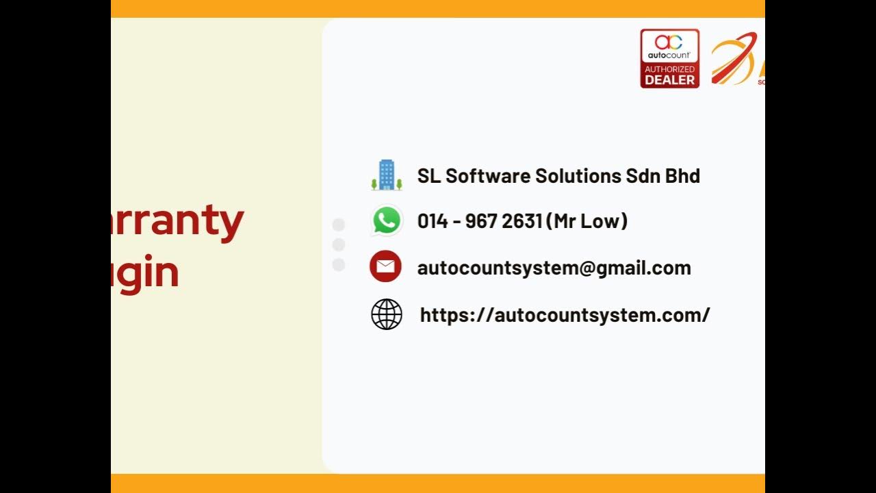 (中文) AutoCount - Warranty Plugin 操作示范 (AutoCount Accounting Software 2. ...