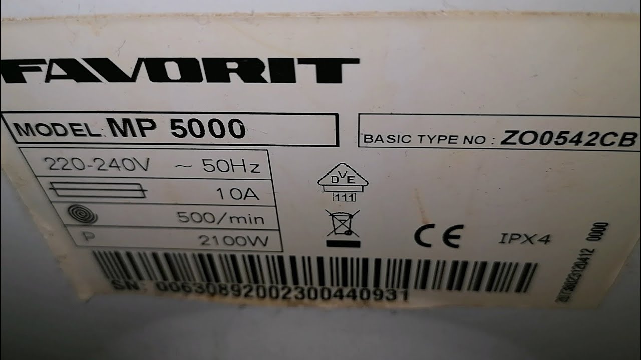 FAVORIT washing machine label - YouTube