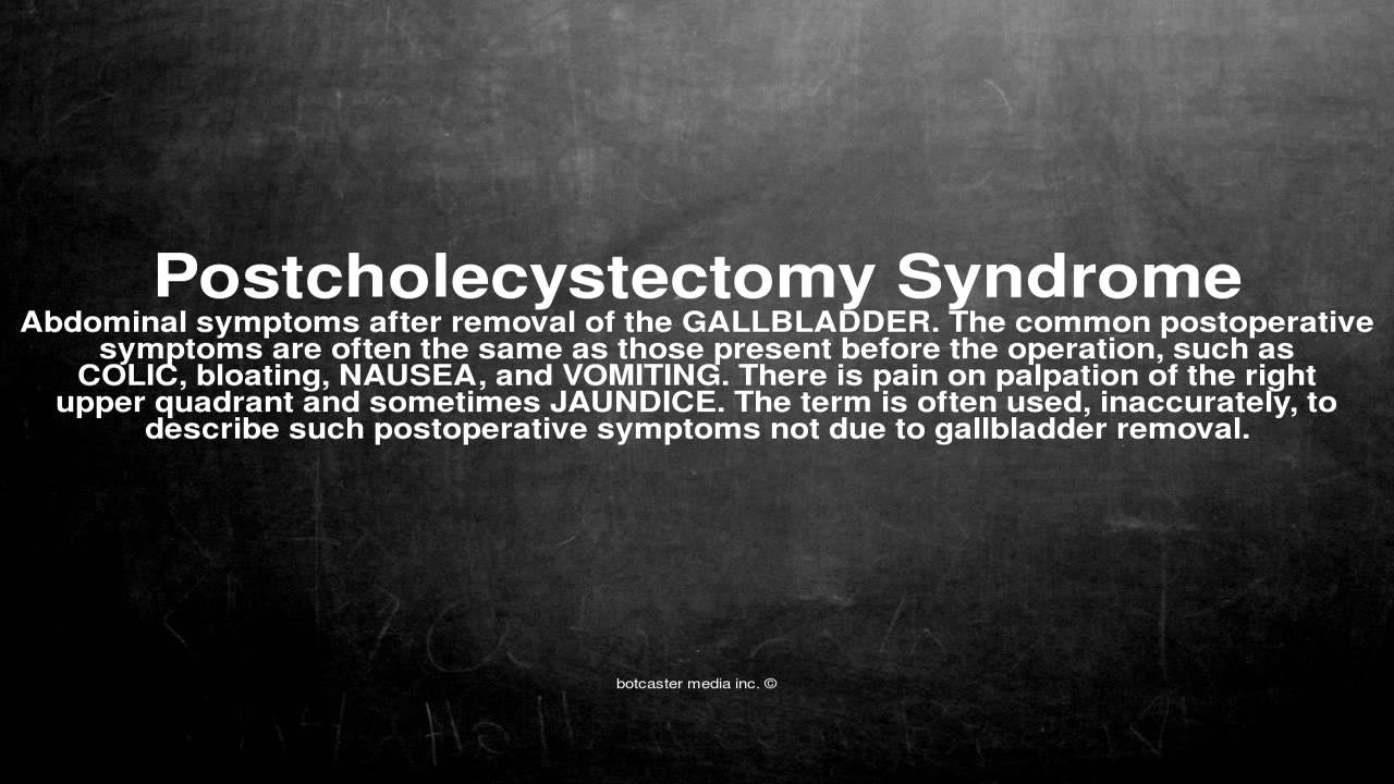 Medical vocabulary: What does Postcholecystectomy Syndrome mean - YouTube