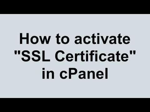 How to activate SSL Certificate in cPanel - Razorhost - YouTube
