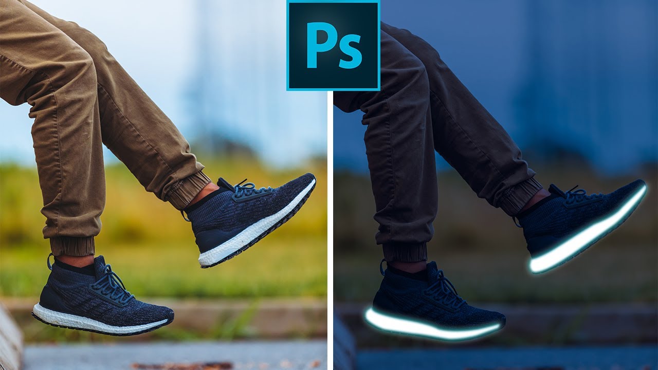 shoe glowing effect in Photoshop - Photoshop tutorial - YouTube