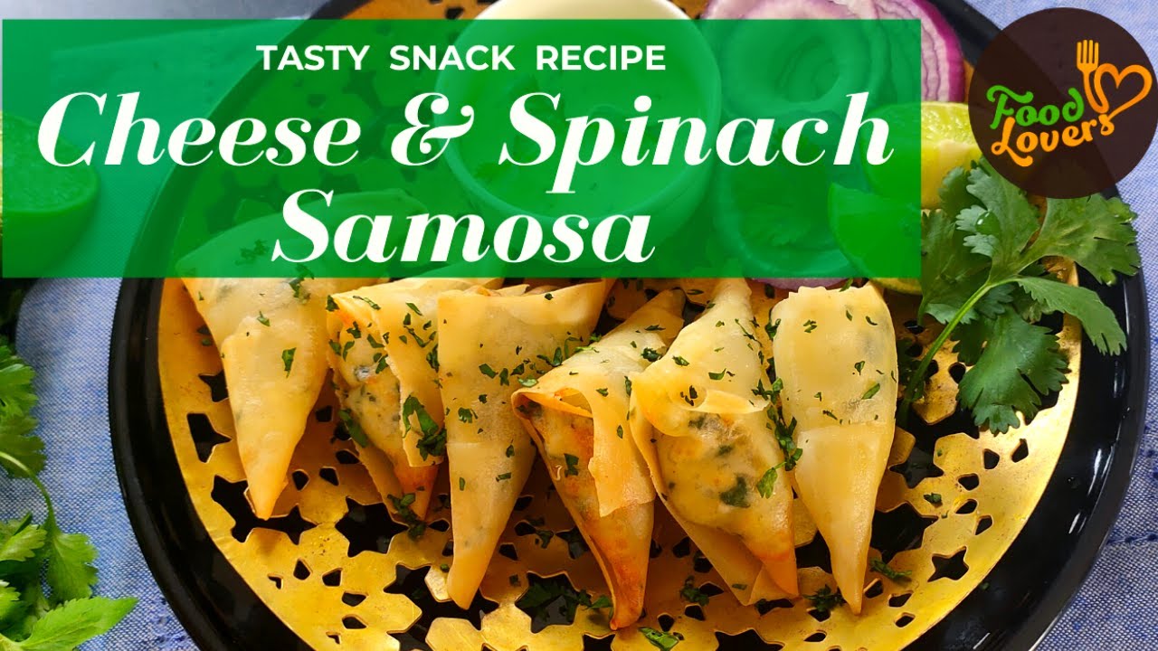 Tasty Cheese Spinach Samosa Recipe - Cheese Spinach Filo Puffs - YouTube