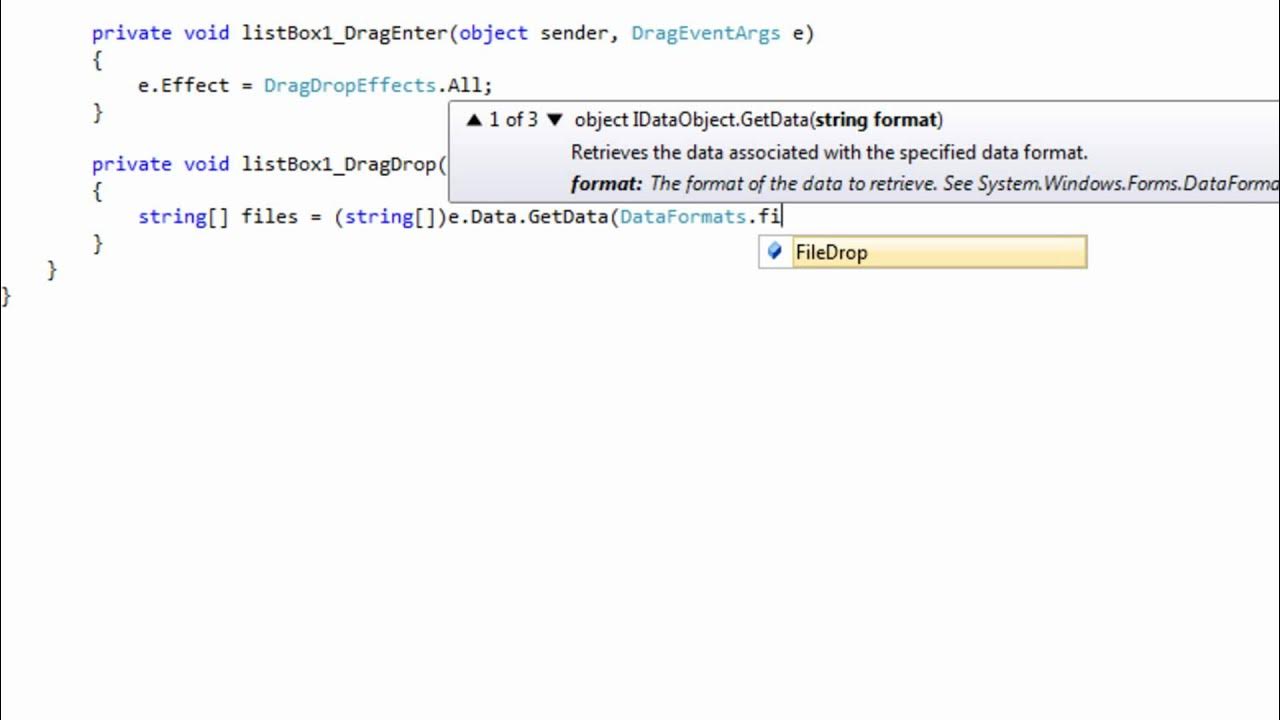 Listbox Drag and Drop C# - YouTube