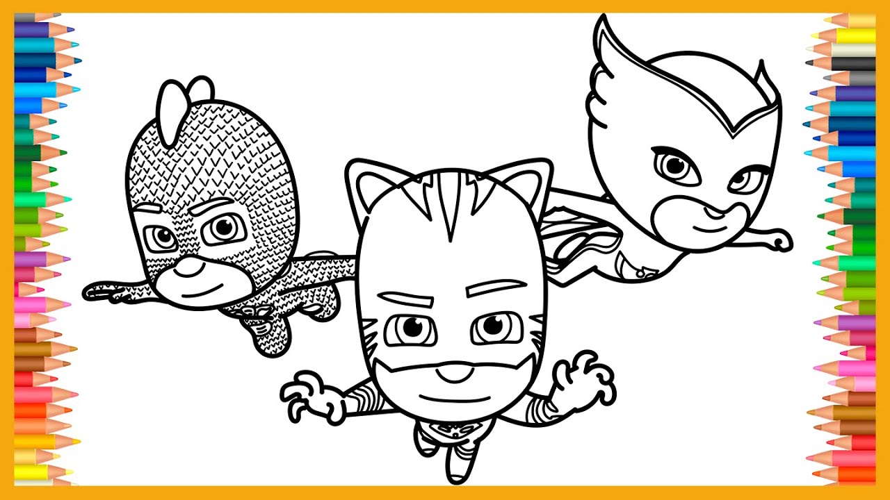 🎨Coloring PJ Masks Superhero | Art For Kids,How To Color, Easy Coloring ...