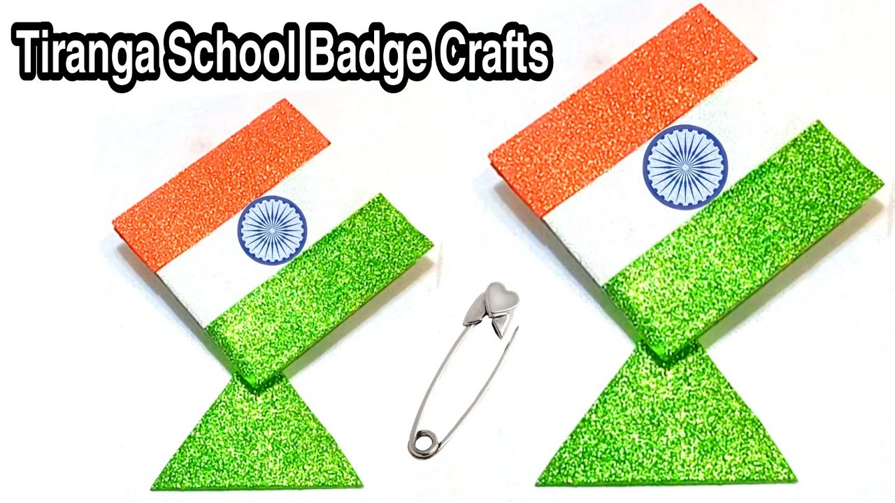 Tiranga Badge making for 26 january craft | Republic Day badge making ...