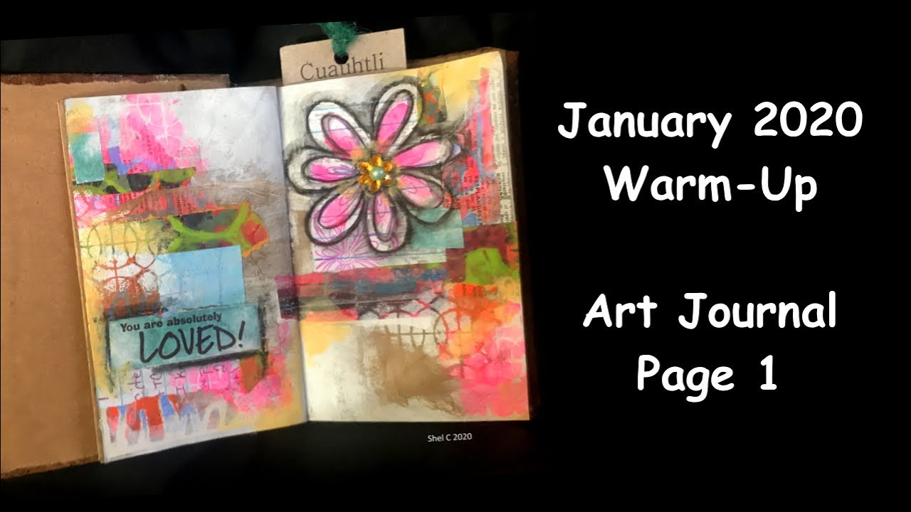 January 2020 Warm Up Art Journal Page 1 - YouTube