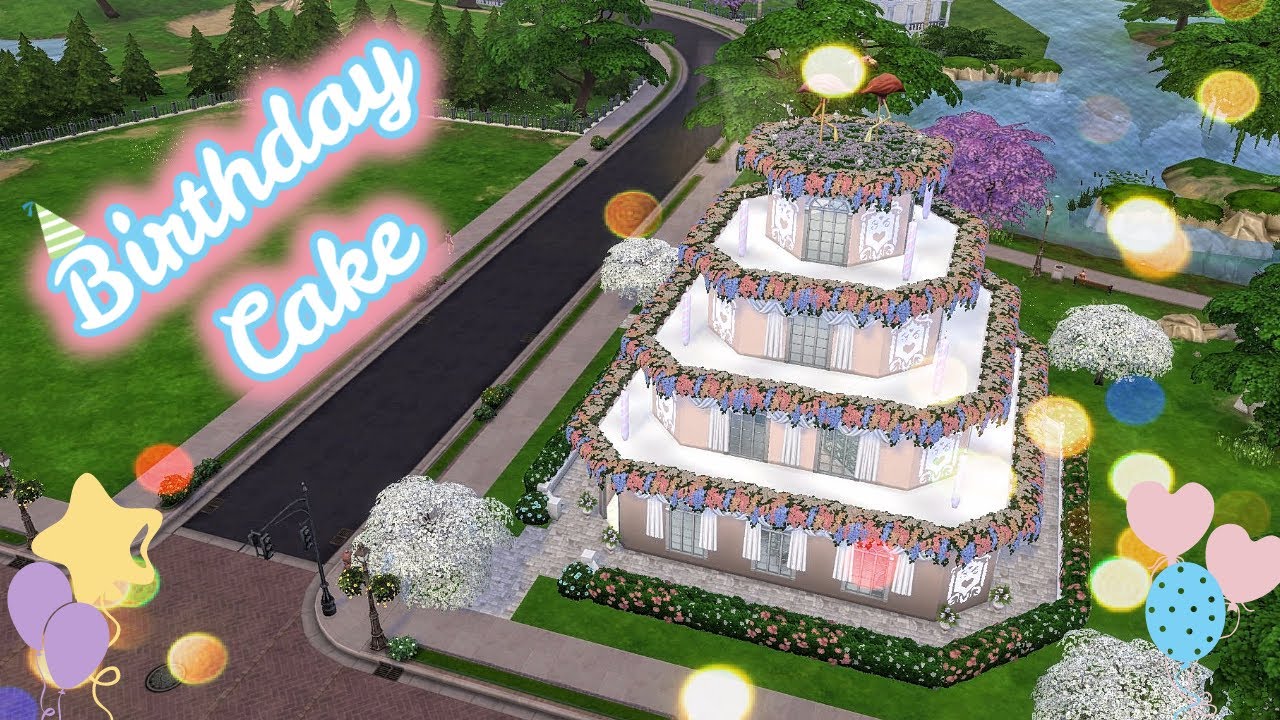TS4 Birthday Cake speed build - YouTube