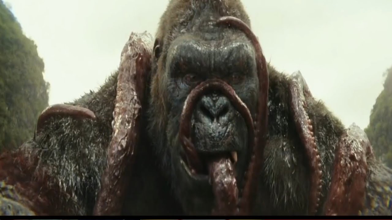KING KONG vs GIANT SQUID, Fight Scene - Kong,Skull Island (2017) Movie ...