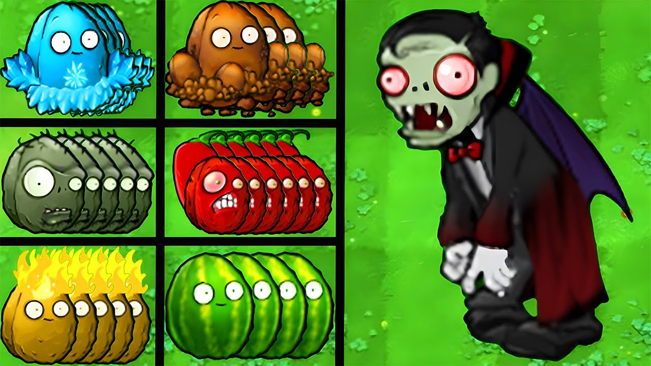 PVZ 1 Hybrid Challenge | Vampire Zombie Vs All Hybrid Wall Nuts + EXTRA ...