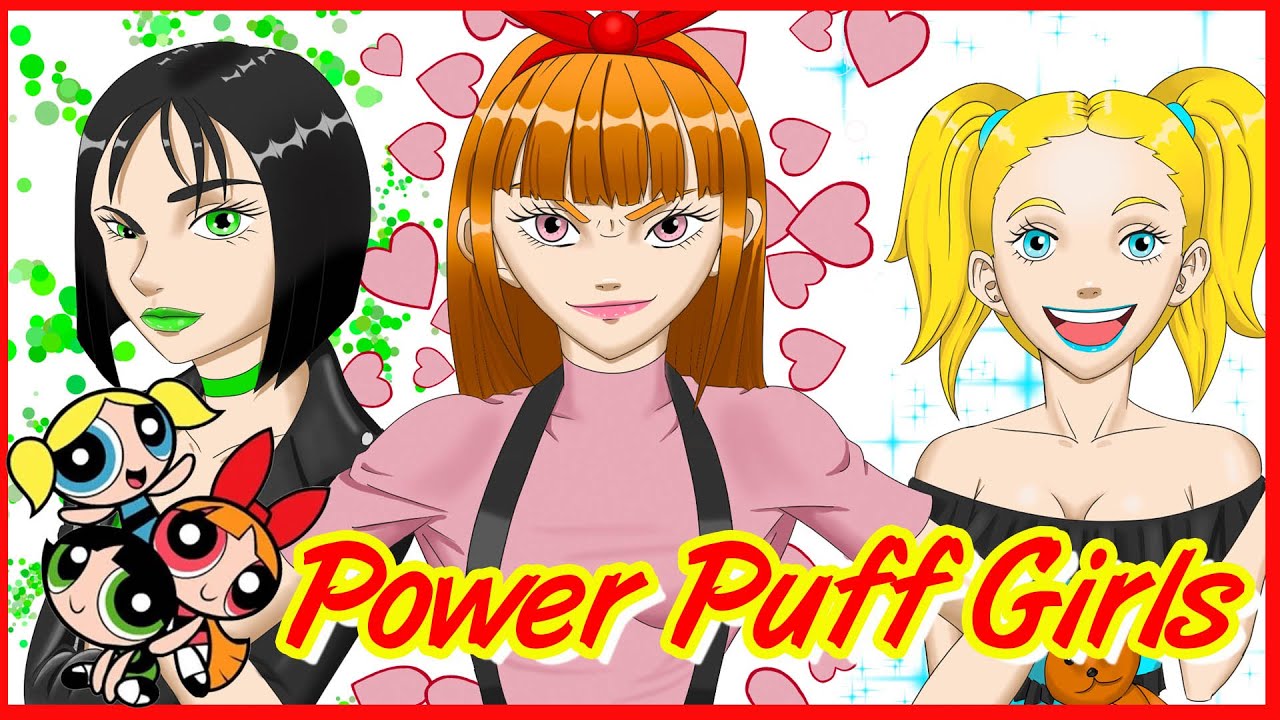 Drawing Power Puff Girls In Anime Version Fan Art #anime - YouTube