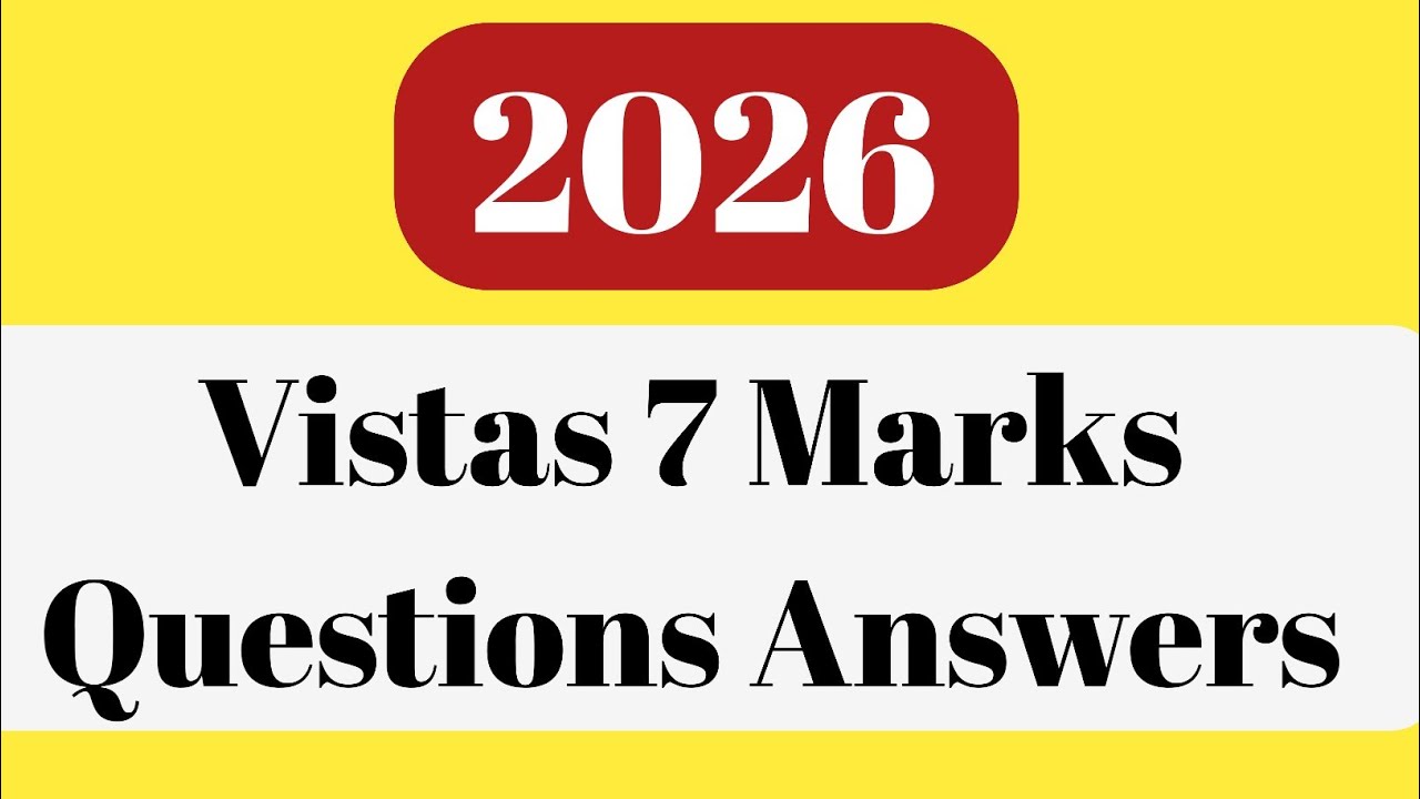 Vistas Long Question// vistas 7 Marks Questions Answers // ASSEB DIV II ...