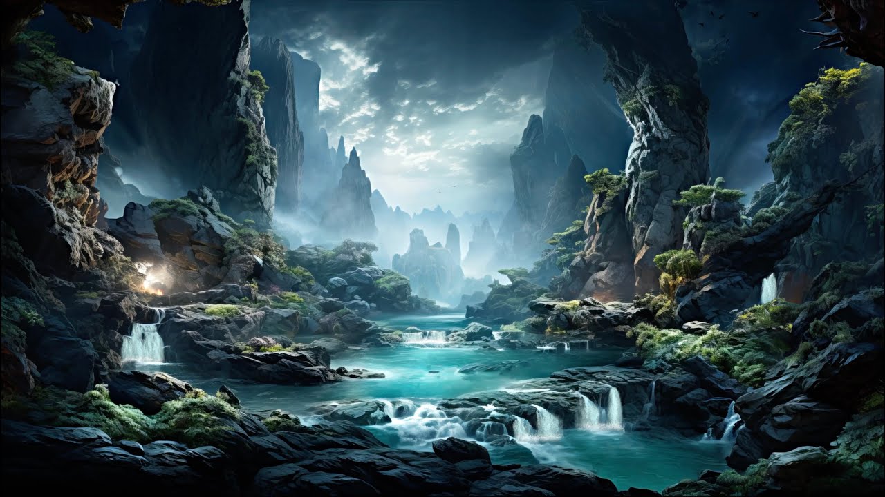 🌊🌿 Sapphire Falls | Waterfall & Nature Ambience 🌴 - YouTube