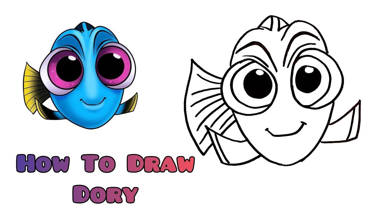 How To Draw Dory | Finding Dory | Step By Step Dory Drawing | Dory ...