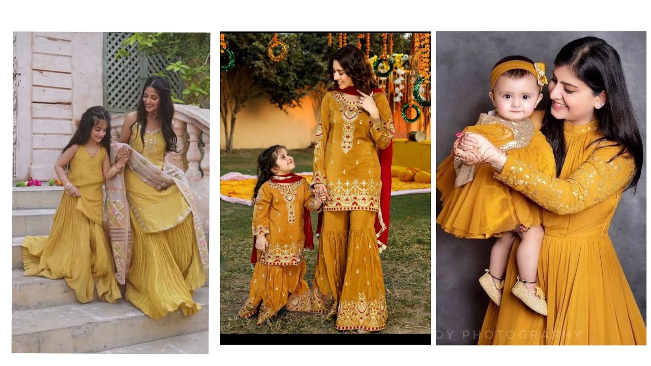 Mother and daughter same dresses //Mom and kid same outfits ideas ...