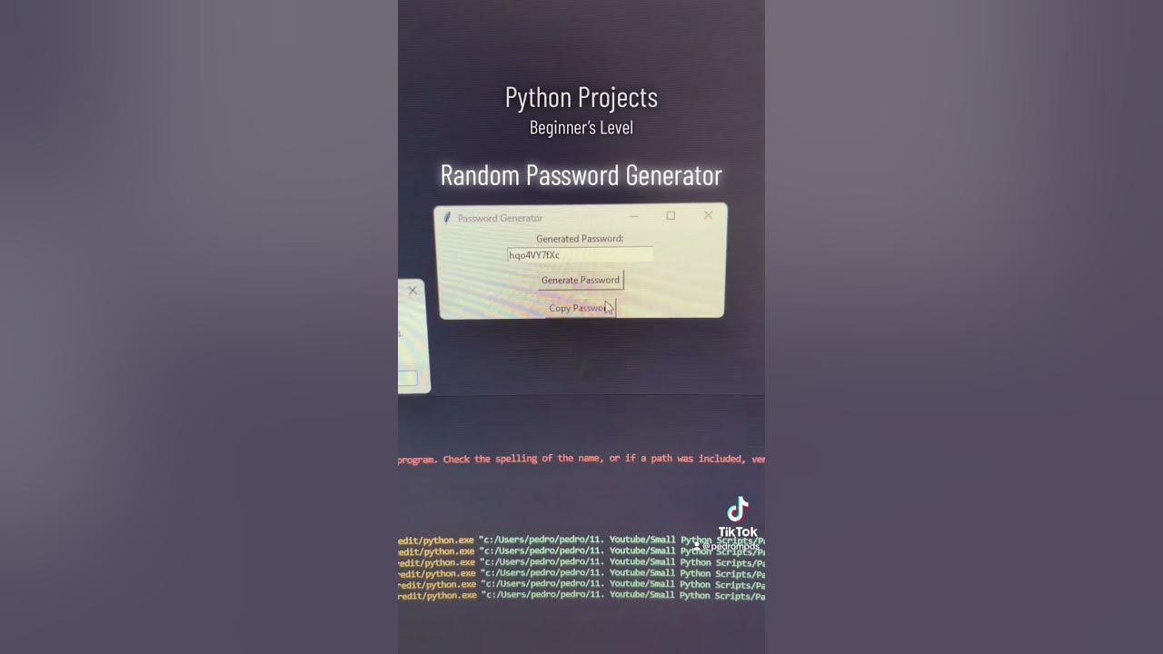 Python Password Generator Ui Python Pythonprogramming Python3 Pythonforbegineers Youtube