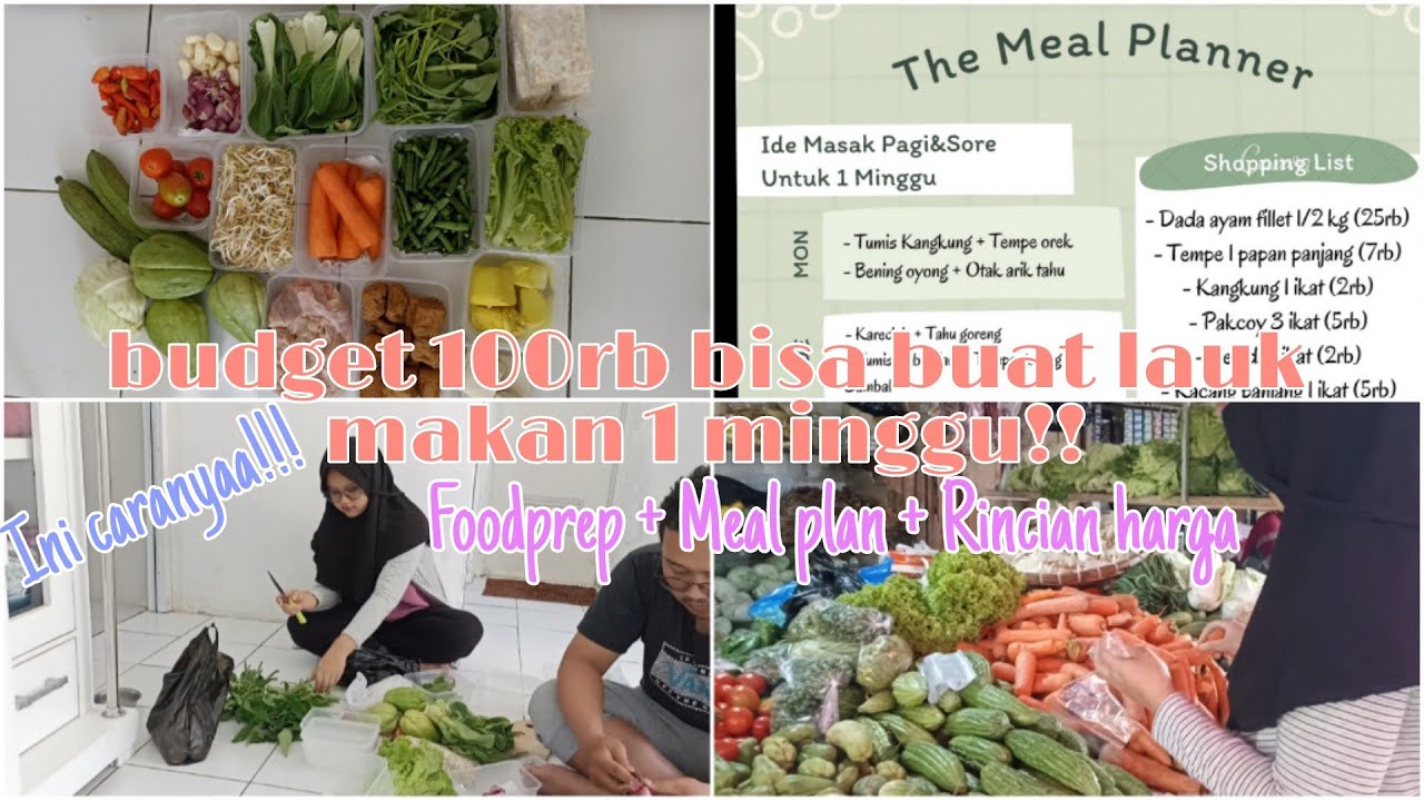 Belanja Mingguan Hemat, Budget 100rb Food Preparation Meal Plan / Ide ...